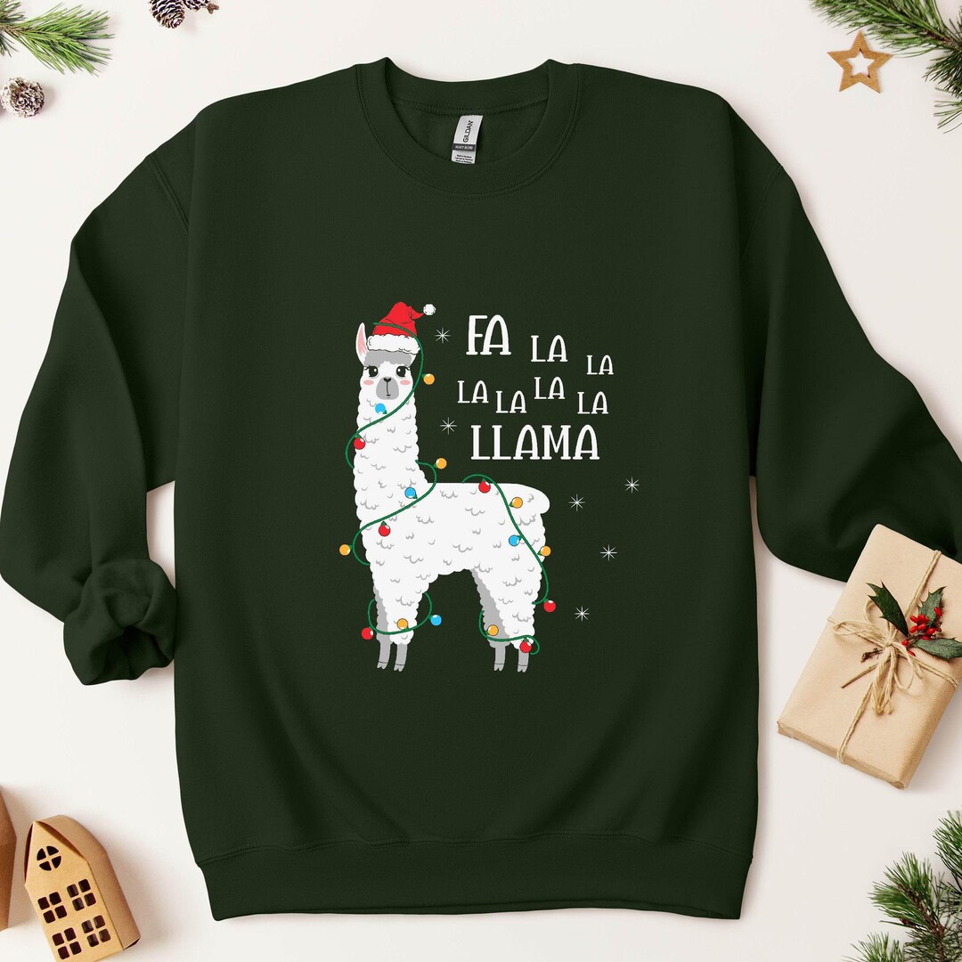 Fa La La Llama Christmas Sweatshirt: Funny Ugly Sweater Party Top - Etsy