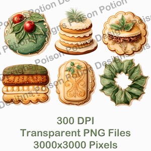 Christmas Cookies Clipart, Winter Holiday PNG Clip Art, Victorian ...