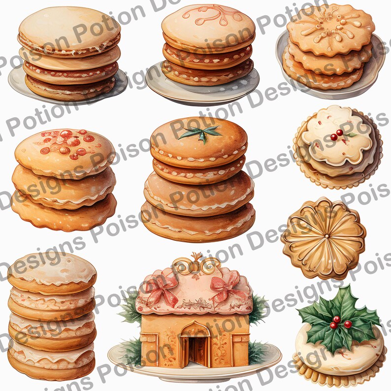 Christmas Cookies Clipart, Winter Holiday PNG Clip Art, Victorian ...