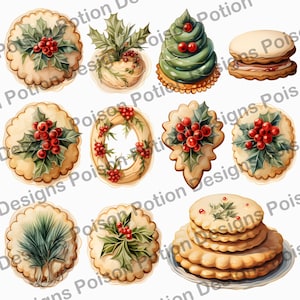 Christmas Cookies Clipart, Winter Holiday PNG Clip Art, Victorian ...