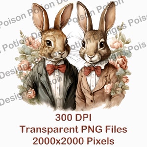 Fantasy Victorian Bunny Clipart, Vintage Watercolor PNG Clip Art ...