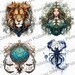Gothic Zodiac Signs Clipart, Astrology Watercolor PNG Clip Art, Aries ...
