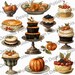 Fall Holiday Sweets Clipart, Retro Food PNG Clip Art, Thanksgiving Cake ...