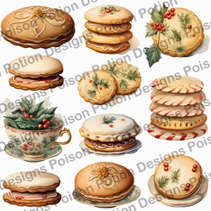 Christmas Cookies Clipart, Winter Holiday PNG Clip Art, Victorian ...