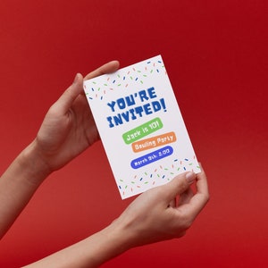 Basic Birthday Party Invitation Digital Template, Editable Kids Party ...