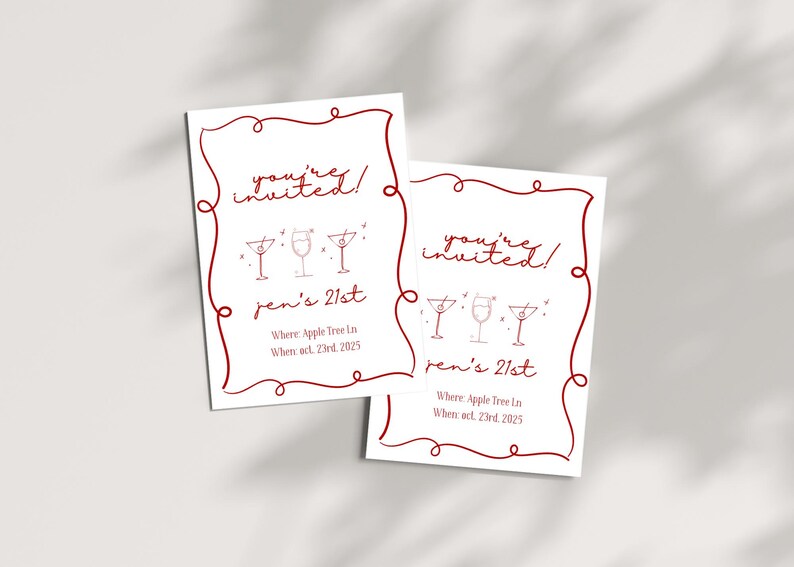 Elegant 21st Birthday Party Invitation Template | You're Invited ...