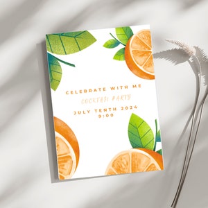 Citrus Party Invitation Template Instant Download, Cocktail Party ...