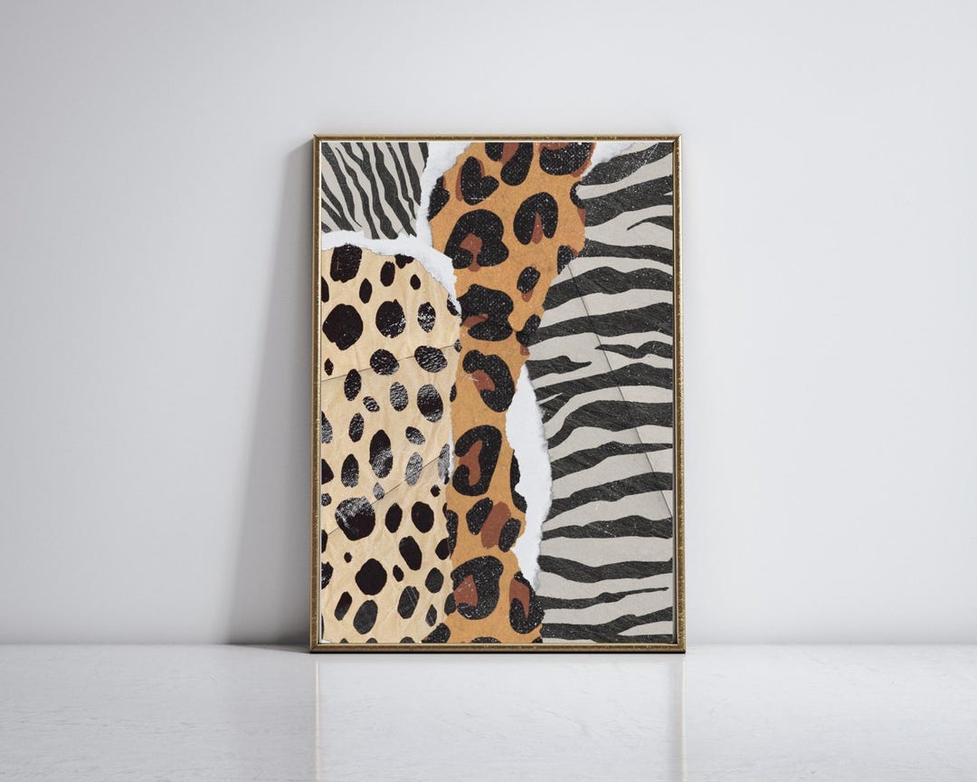 Vintage Cheetah Print Wall Art, Printable Animal Digital Print Instant ...