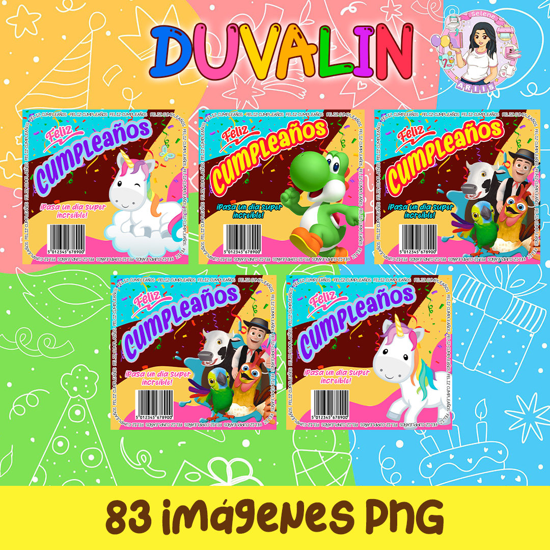 83 Plantilla Duvalin Gigante de Cumpleaños, personajes varios ...