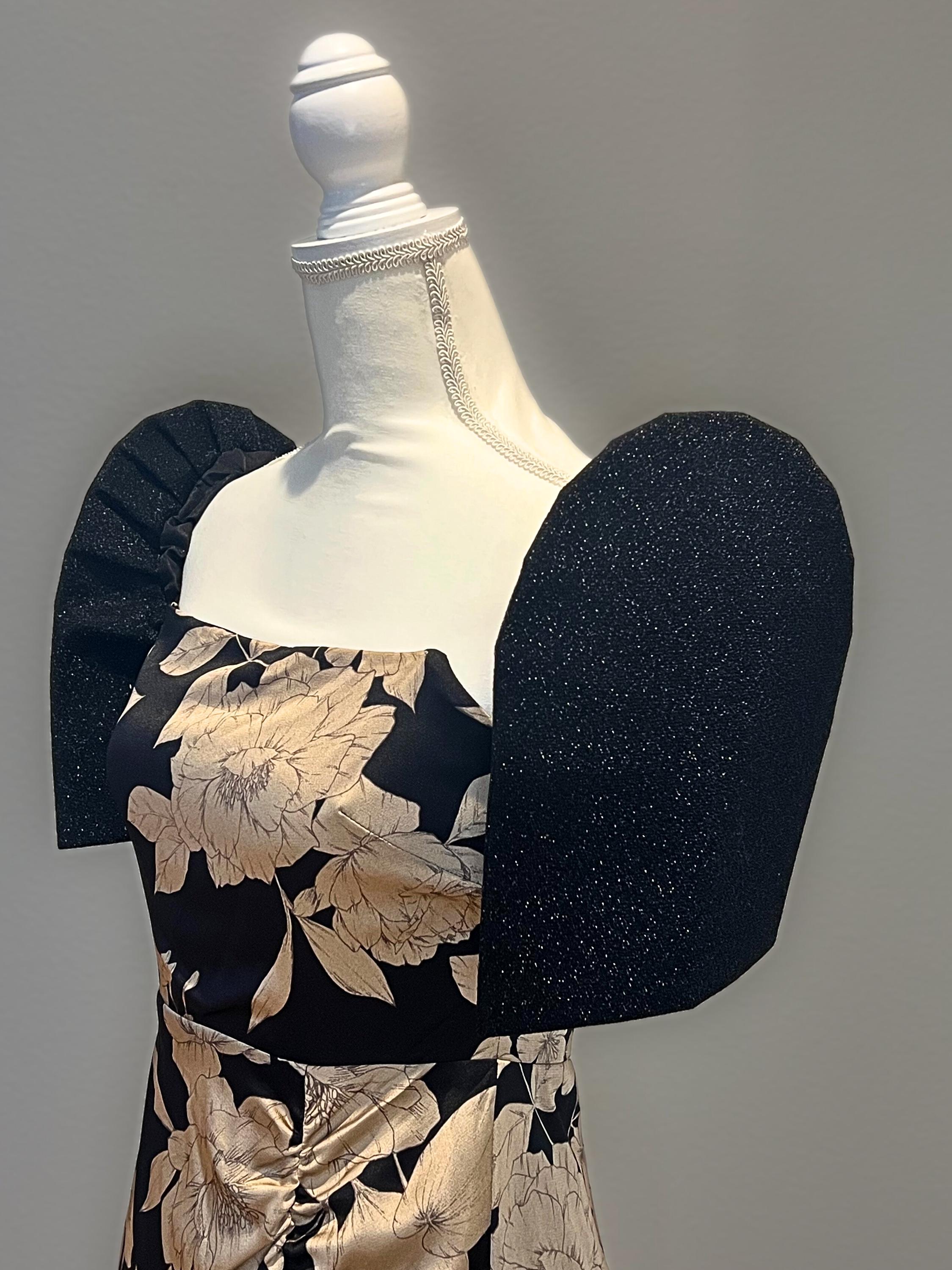 Detachable Filipiniana Bolero / Terno Sleeves: Black Shimmer, Modern ...