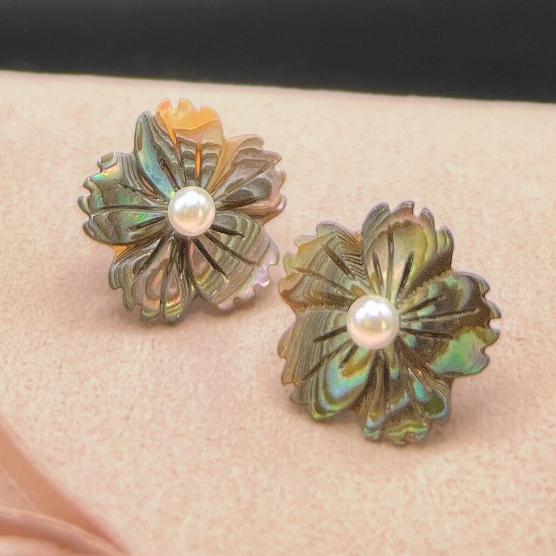 Abalone / Pāua Sampaguita (arabian Jasmine) Earring Jackets ...