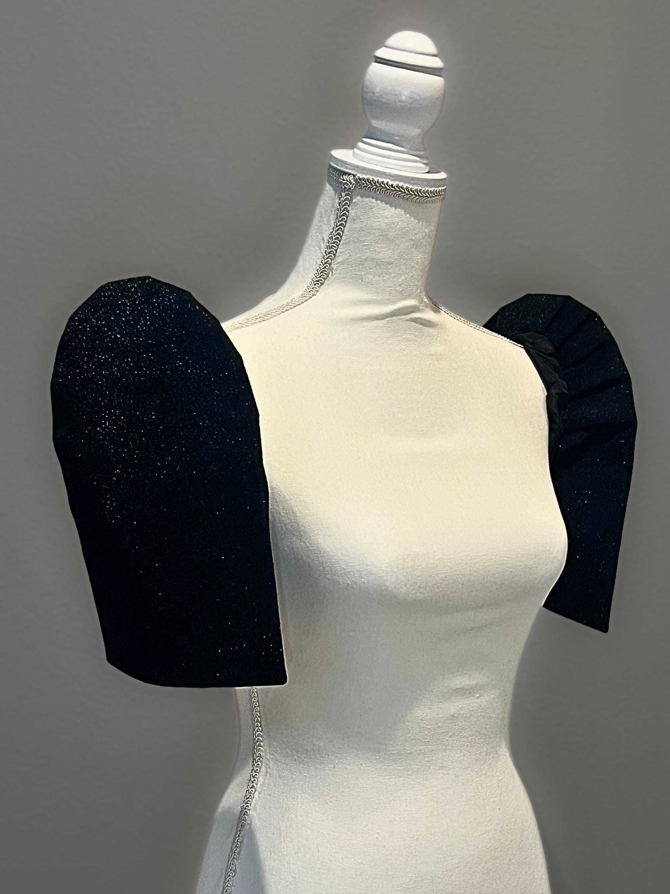 Detachable Filipiniana Bolero / Terno Sleeves: Black Shimmer, Modern ...