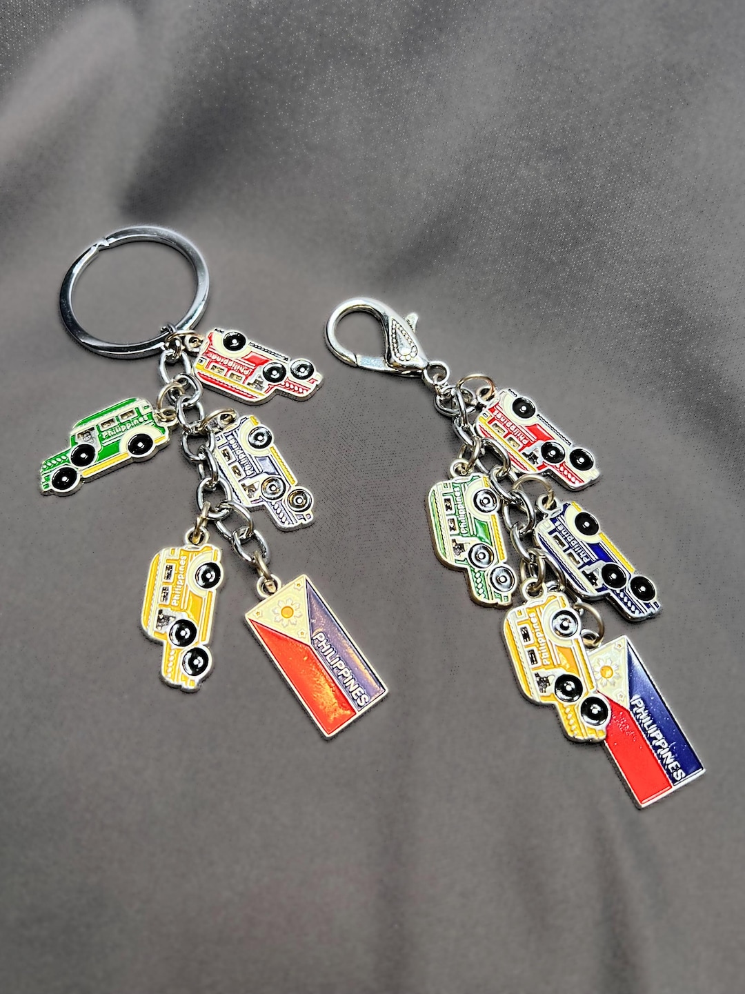 Metal Jeepney and Philippine Flag Keychain or Bag Charm – Philippines ...