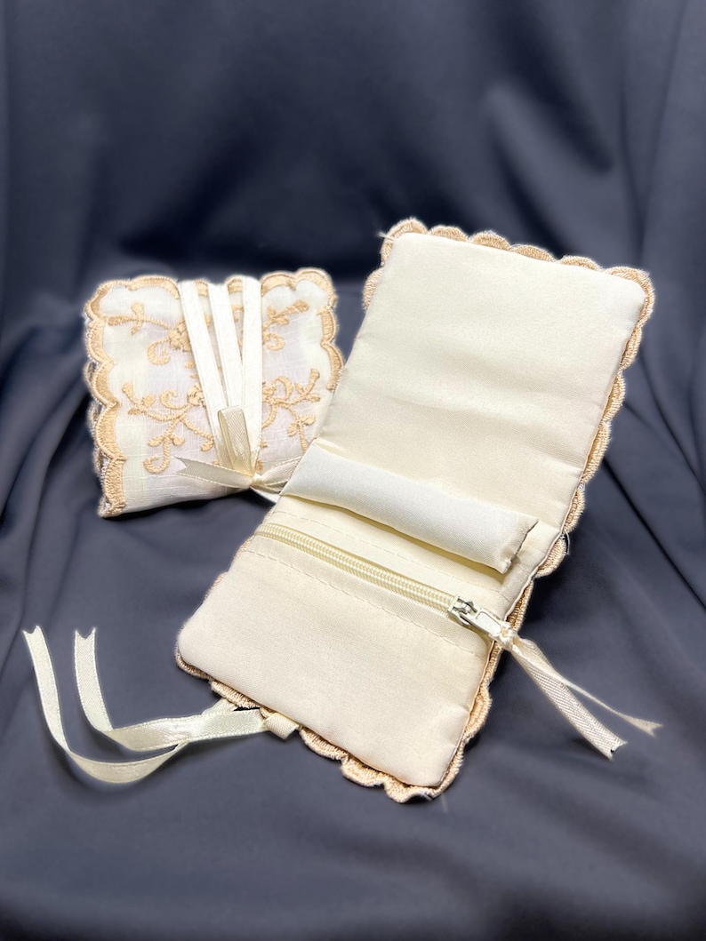 Handmade Embroidered Piña Fiber Jewelry Pouch – Travel Case for Rings ...