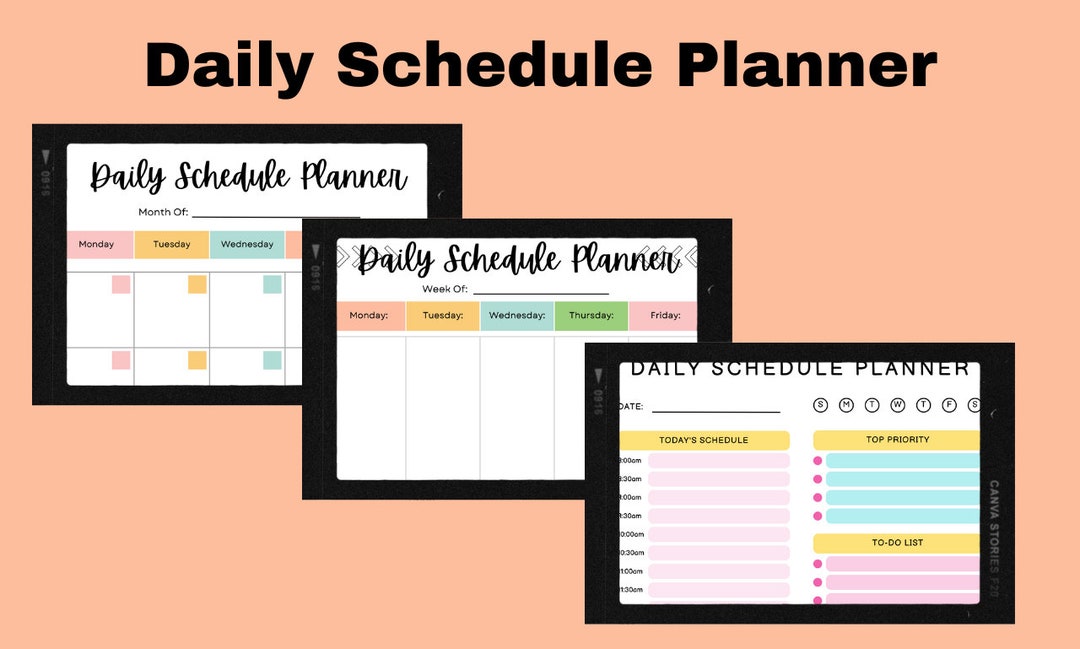 Daily Schedule Planner - Etsy