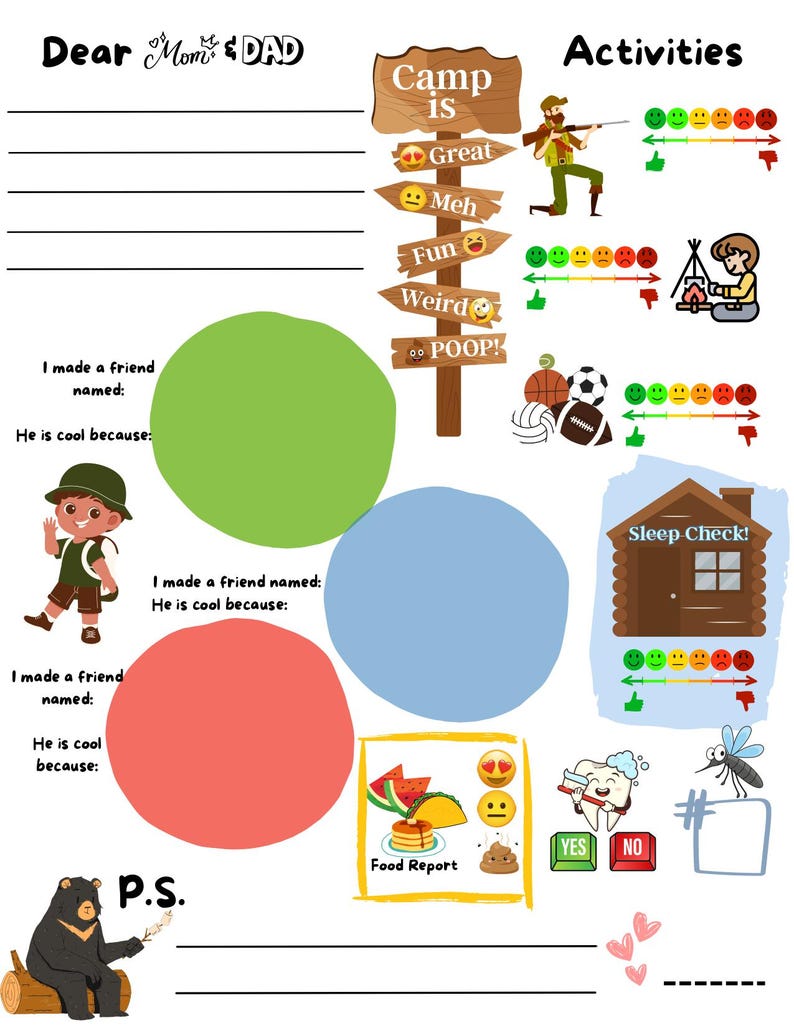 Kids Camp Journal Template - Etsy
