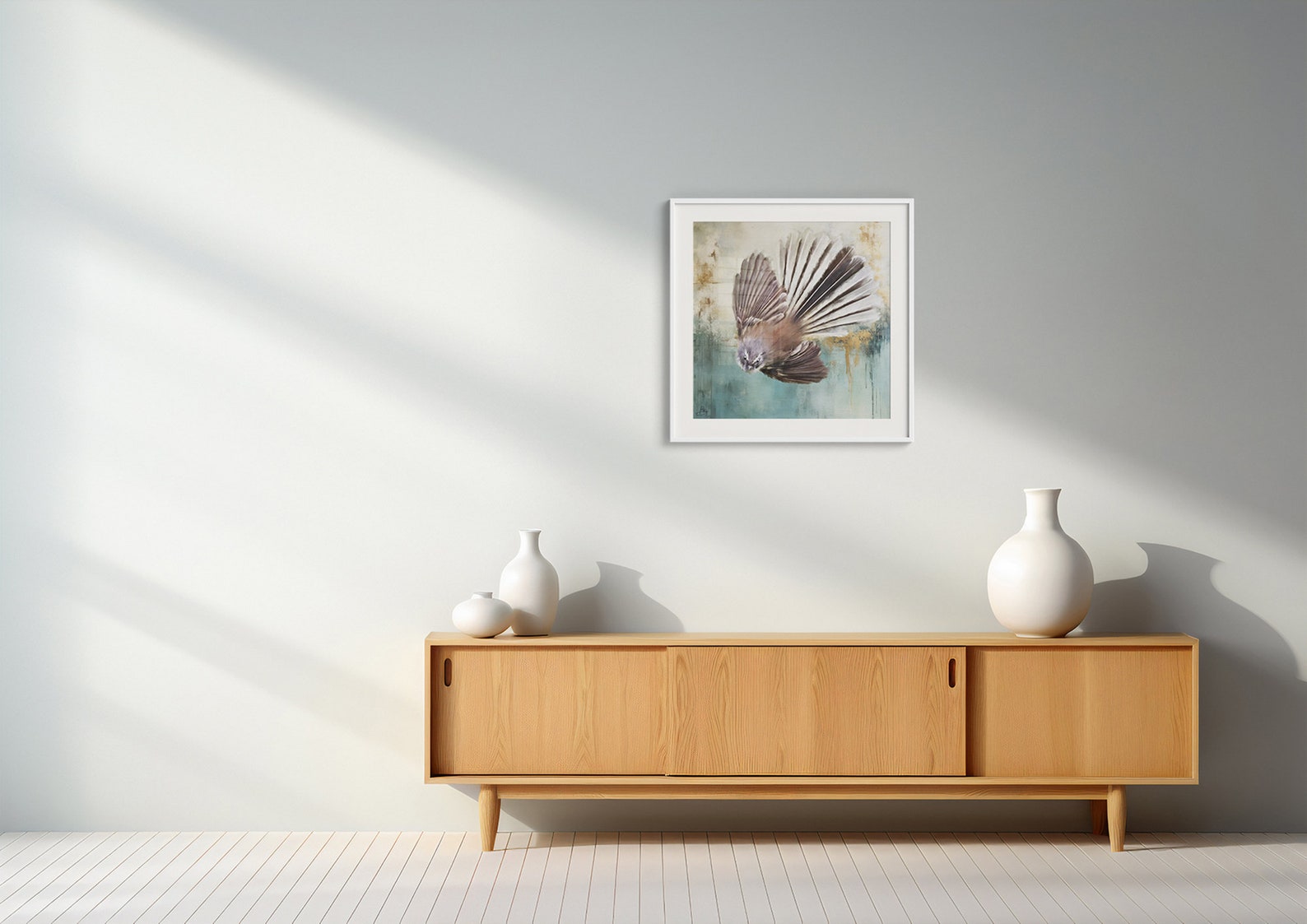 Bird Wall Art Print, New Zealand Fantail, Unique Eco Friendly Wildlife ...