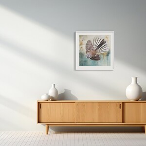 Bird Wall Art Print, New Zealand Fantail, Unique Eco Friendly Wildlife ...