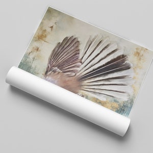 Bird Wall Art Print, New Zealand Fantail, Unique Eco Friendly Wildlife ...