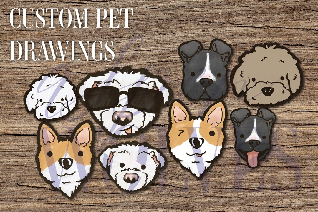 Hi-quality Custom Pet Drawings Digital Files Give Your Pet Lover the ...