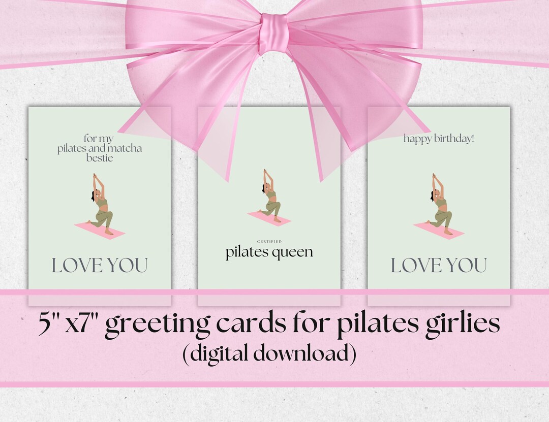 Pilates Girl Birthday Card | Wellness Girl Postcard | Yoga Girl ...