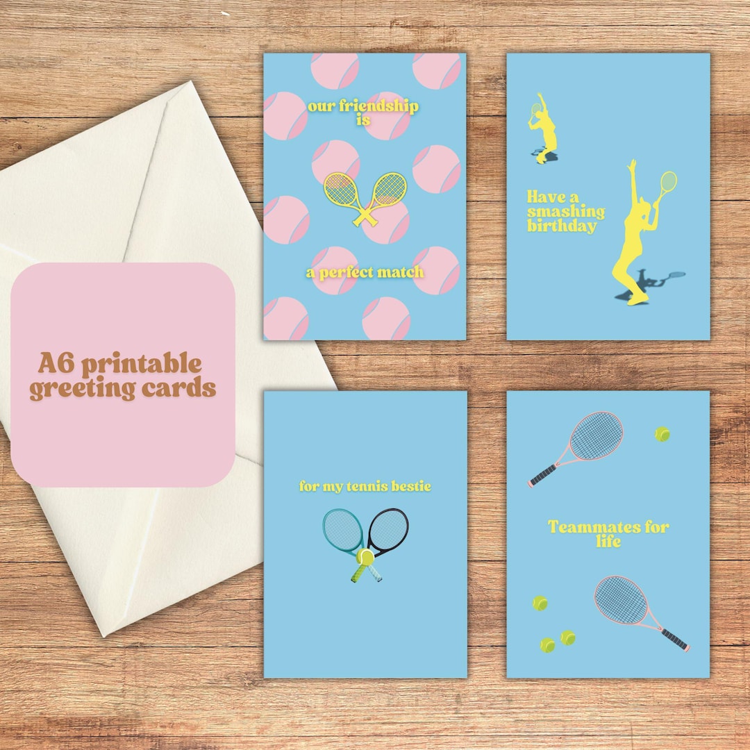 Tennis Greeting Cards | Printable & Trendy Birthday Cards for Best ...