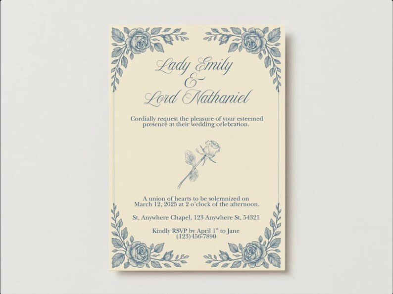 Regency Era Invitation Canva Template, Bridgerton-inspired Invite ...