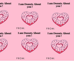 Printable Cute Doughnut Valentine's Day Cards, Classroom Valentine's ...