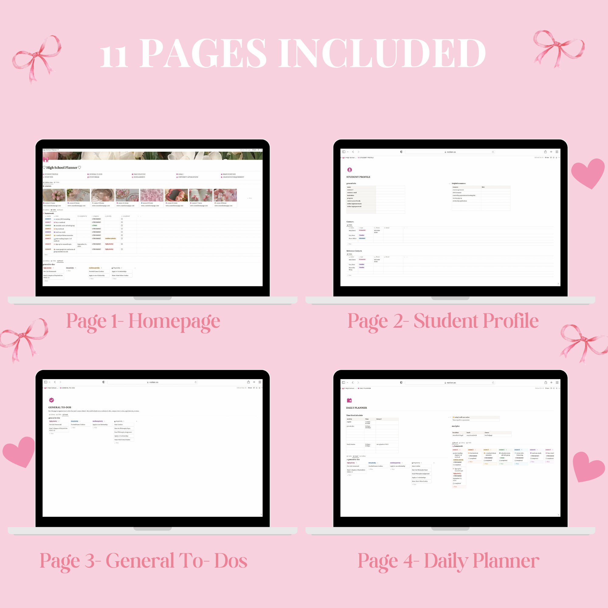 Highschool Notion Planner - Etsy
