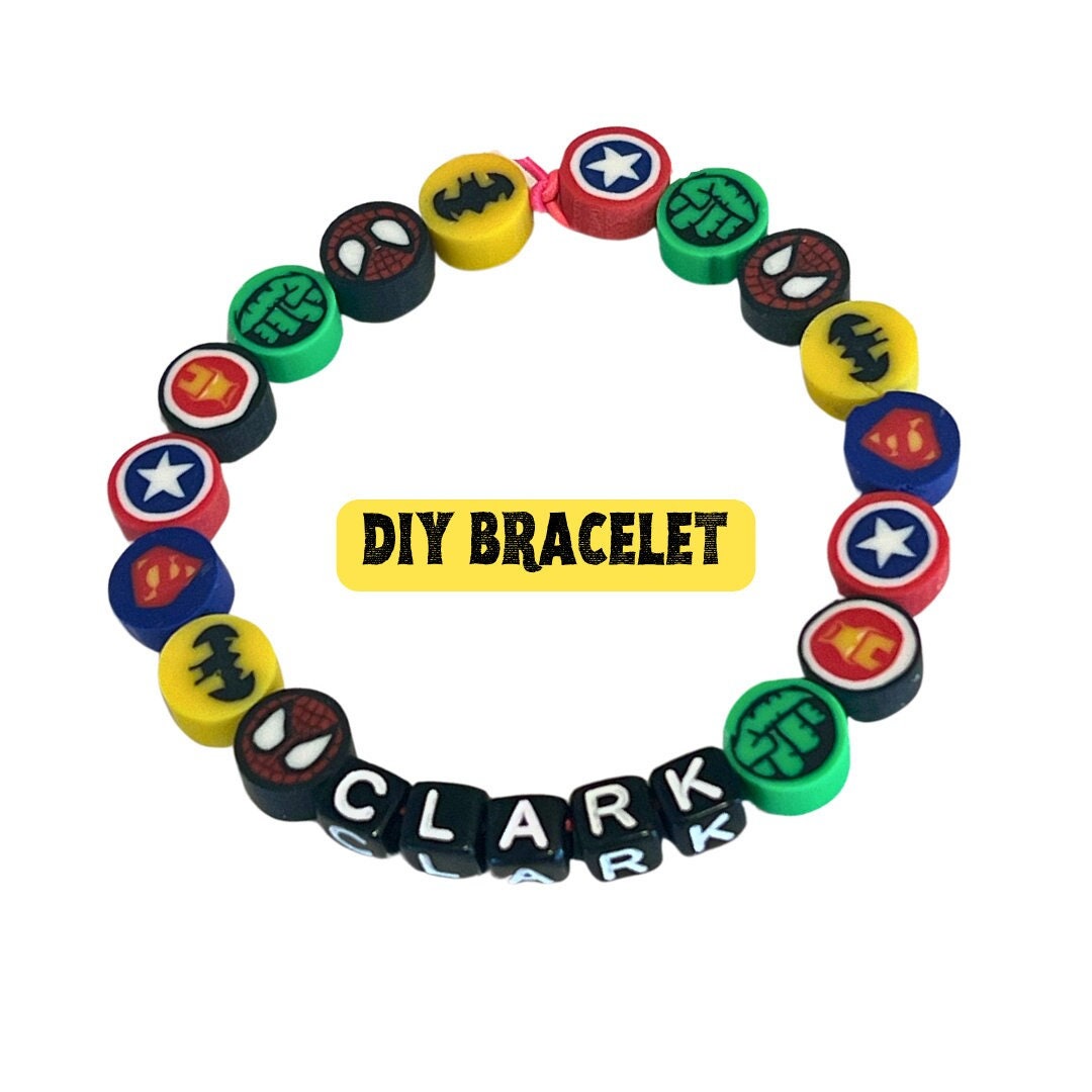 DIY Superhero Bracelet Kit, Personalized, Superhero Birthday, Crafts ...