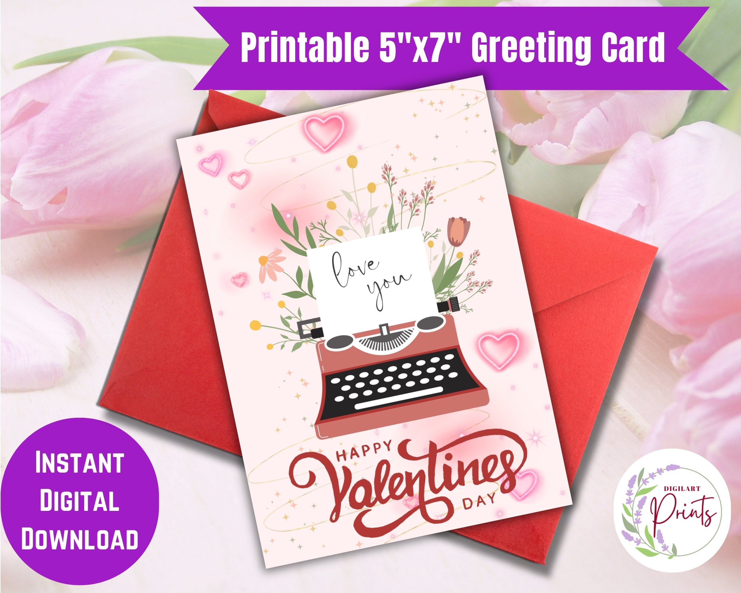 Printable Digital Vintage Love Notes Valentine's Day Card, Vintage ...