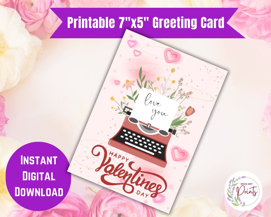 Printable Digital Vintage Love Notes Valentine's Day Card, Vintage ...
