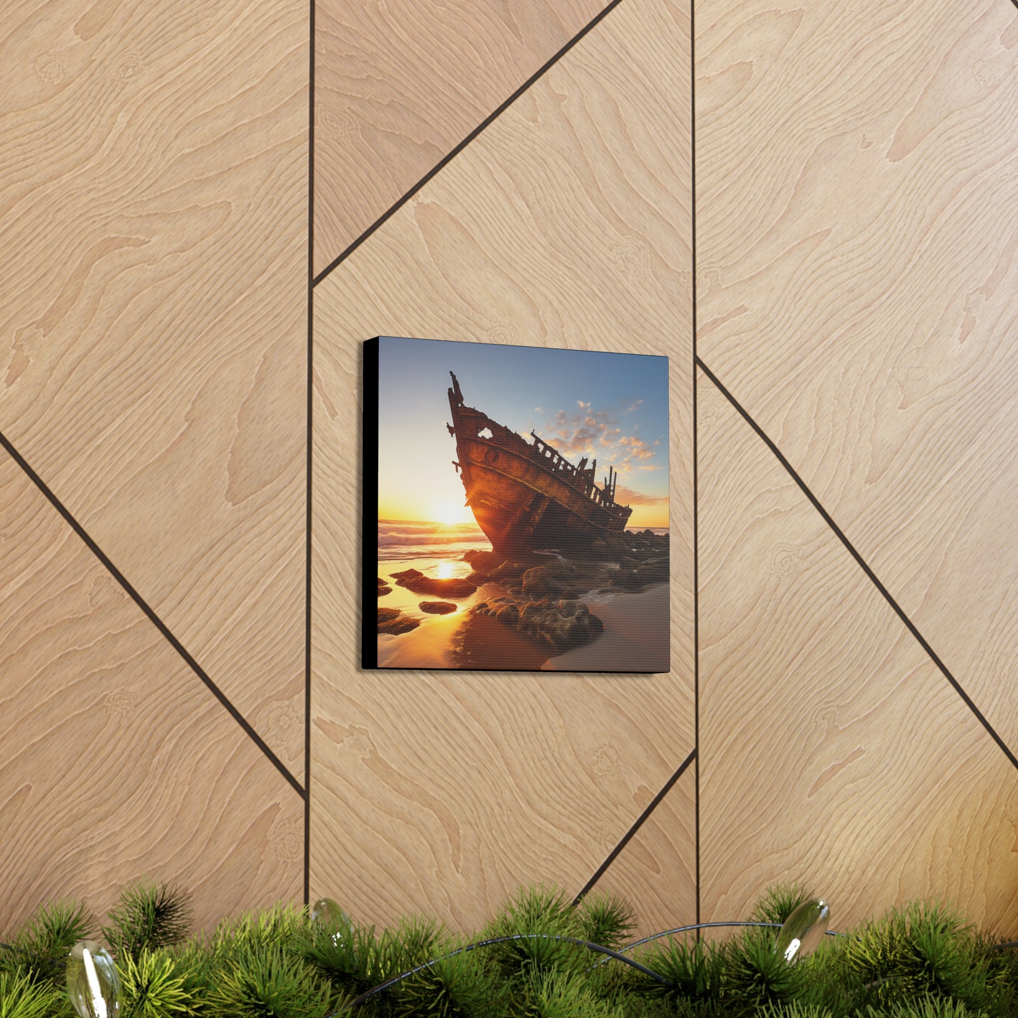 Shipwreck on Sandy Beach, Gift, Home Decor, Office Decor, Nautical ...