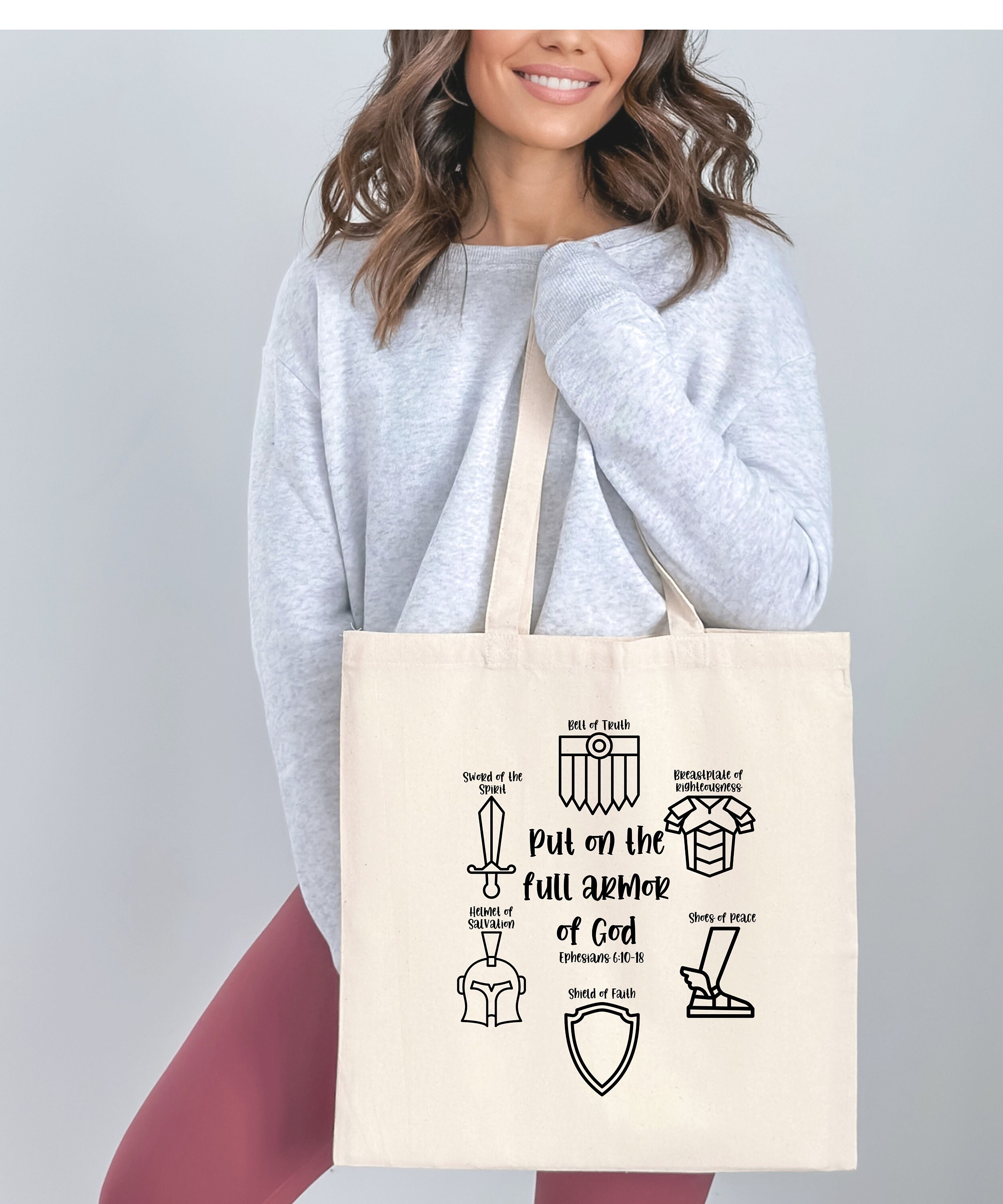 Full Armor of God Tote, Armor of God, Christian Tote Bags, Bible Study ...
