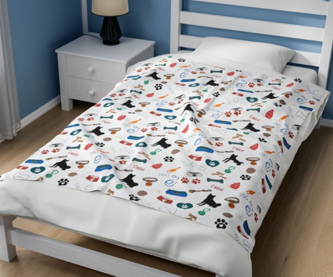 Personalized Shiba Inu Velveteen Plush Blanket, Custom Bedding for Pets ...