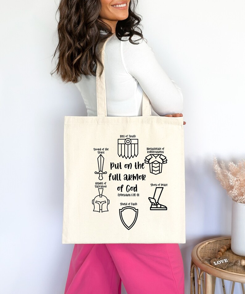 Full Armor of God Tote, Armor of God, Christian Tote Bags, Bible Study ...