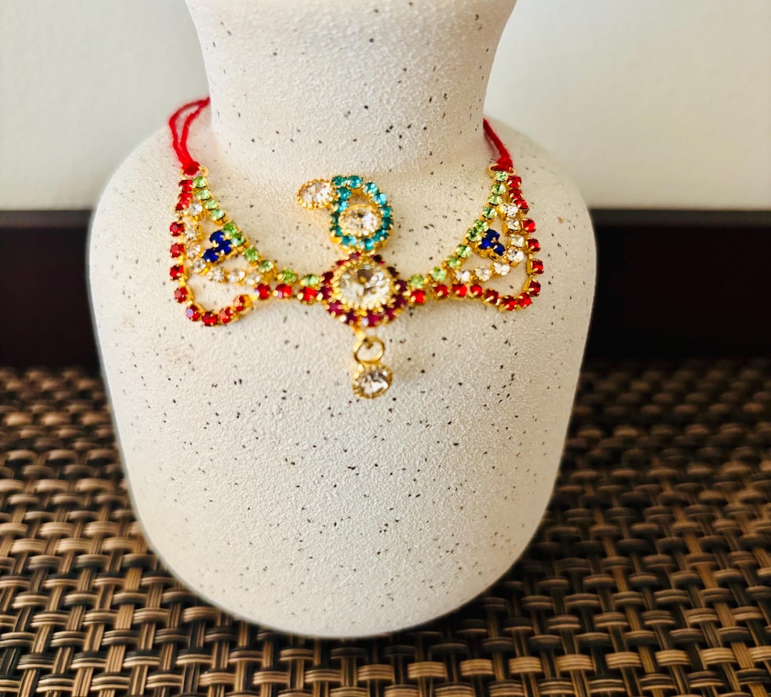 Radha Ji Multi Stone Work Chandrika ( 3 Inch ) - Etsy