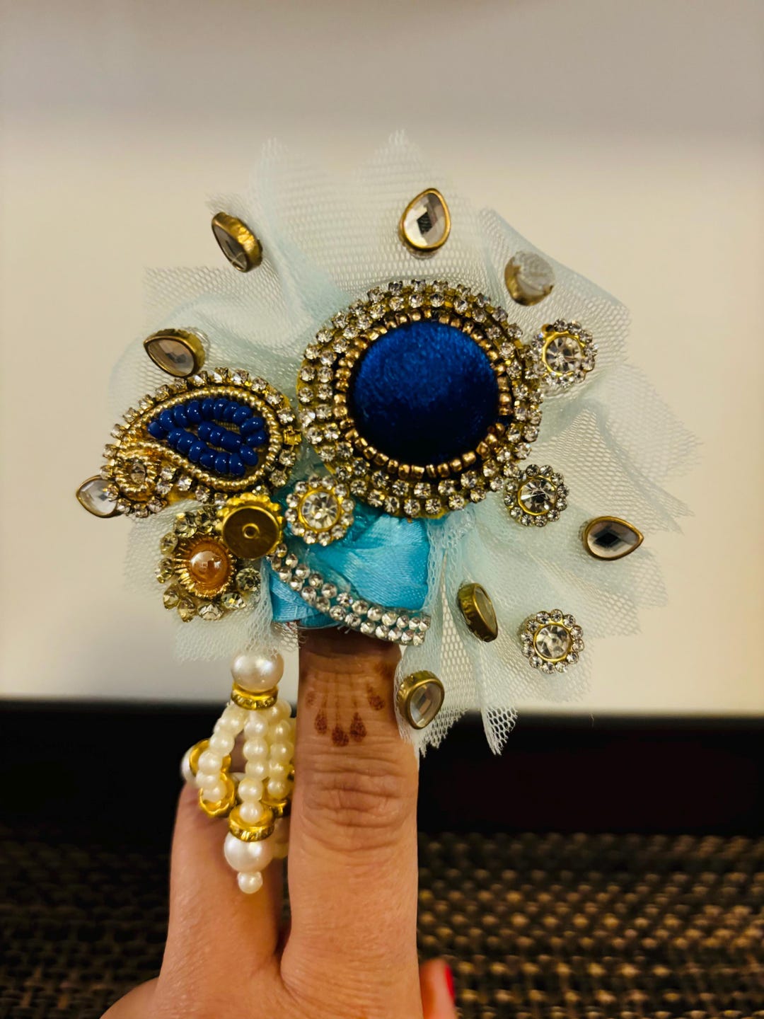 Stone Patch Work Pugdi | Pagdi | Mukut- Size 2 - Etsy