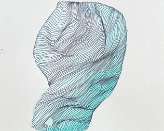 Abstract Watercolor Line Drawings - Etsy