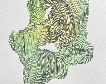 Abstract Watercolor Line Drawings - Etsy