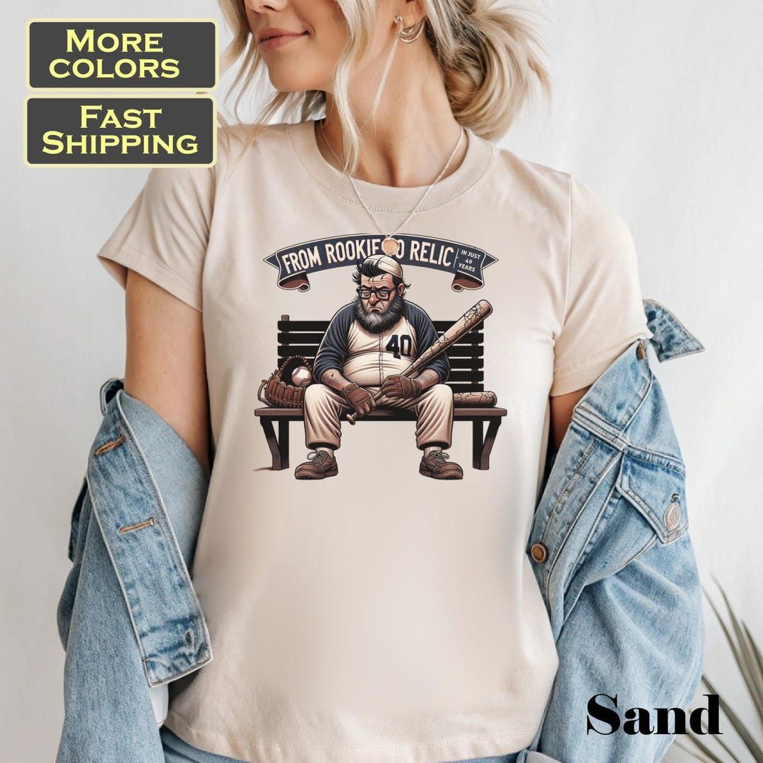 Funny 40th Birthday Baseball Shirt, From Rookie to Relic Tee, Vintage ...