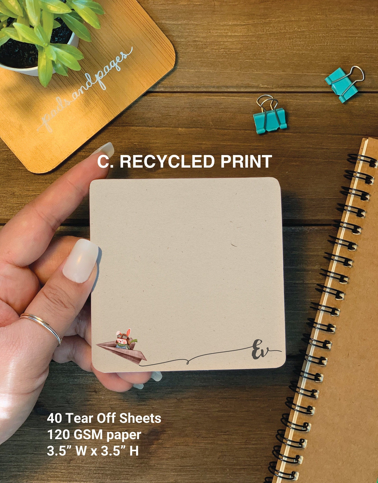 Custom Minimalist Cute Traveller Illustrated Memo Pad personalized ...