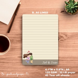 Customized Couple Notepads, Personalized Valentine's Stationery, Cute ...