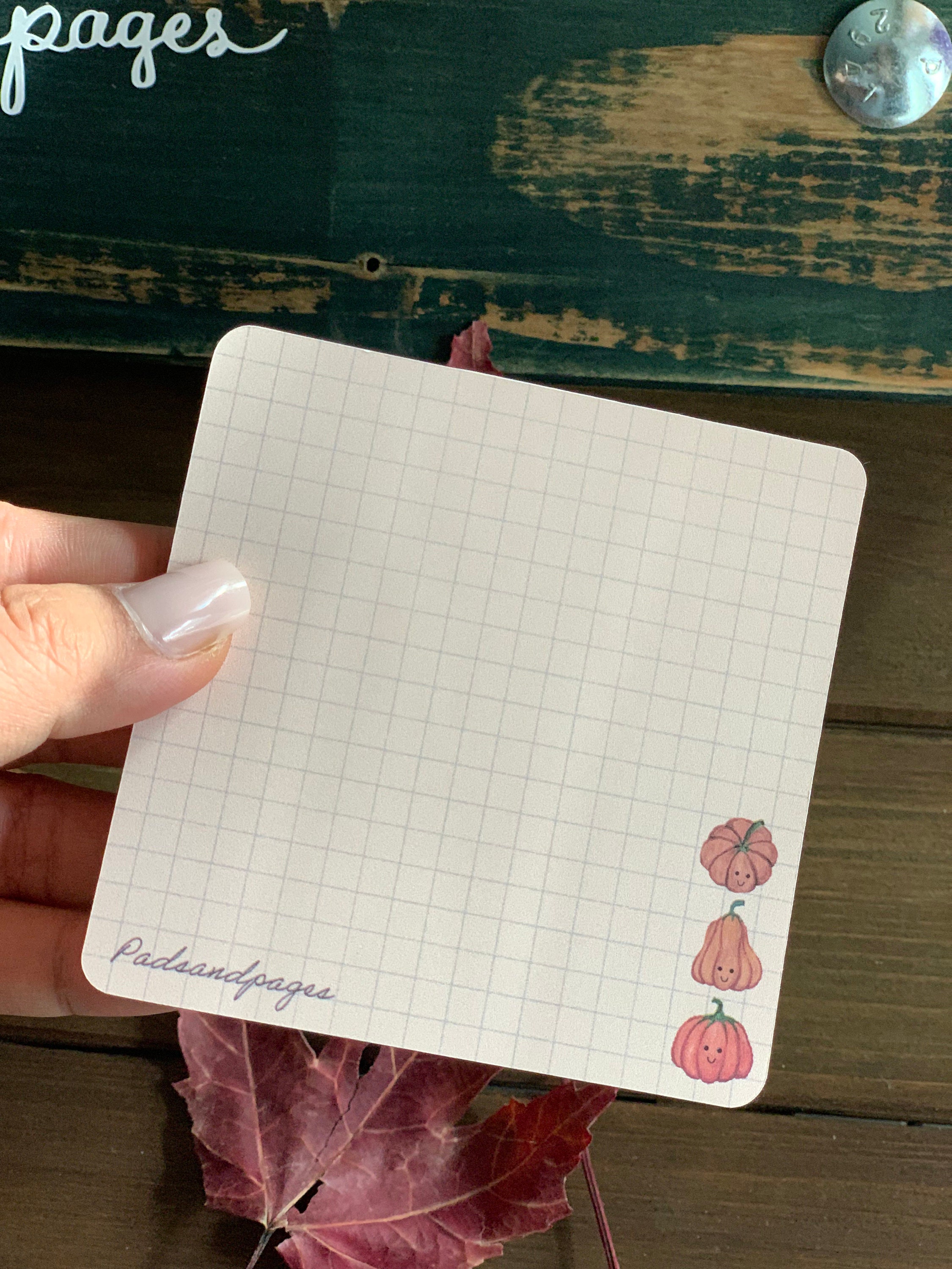 Custom Minimalist Autumn Illustrated Memo Pad -personalized Seasonal ...