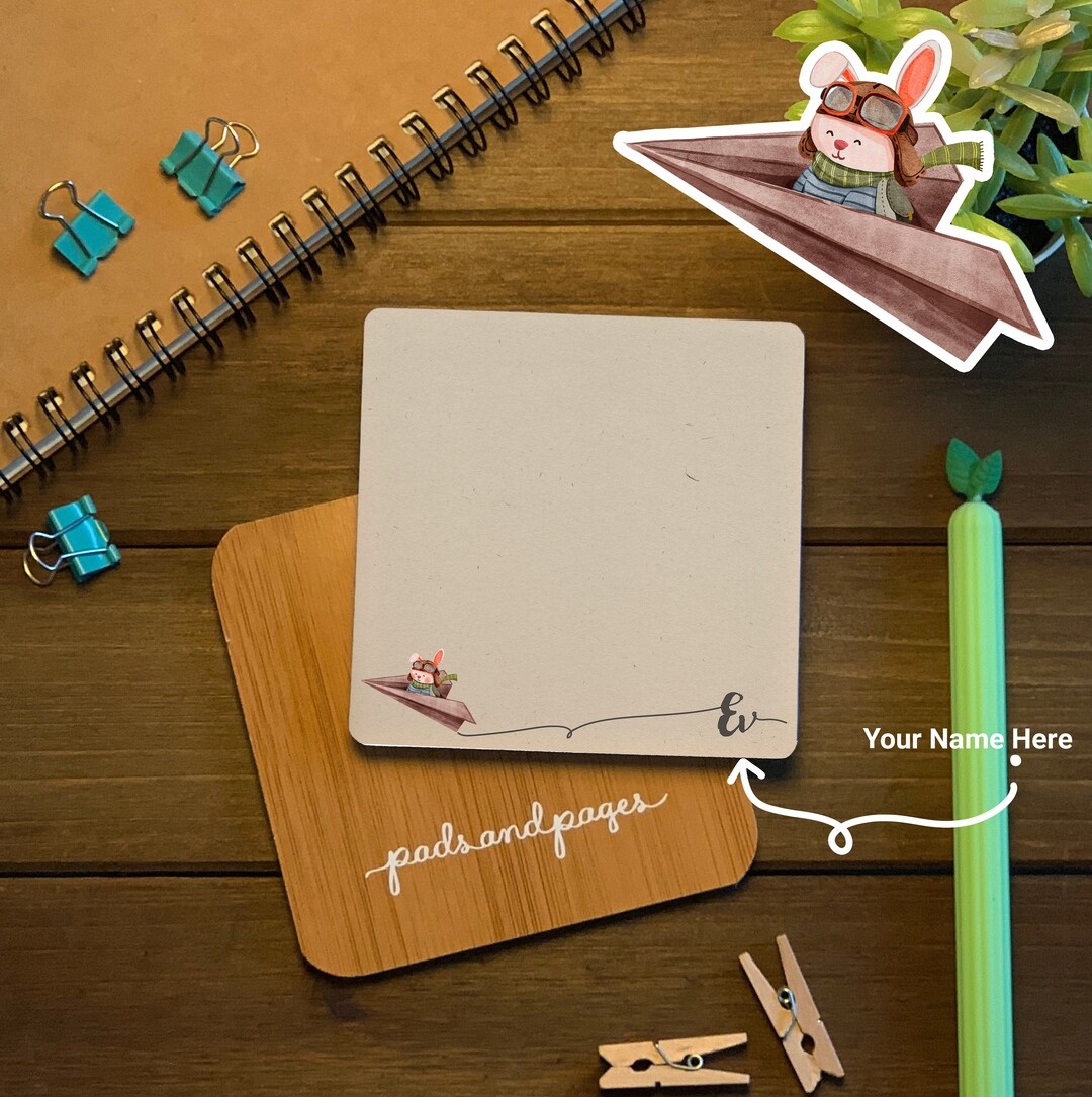 Custom Minimalist Cute Traveller Illustrated Memo Pad personalized ...