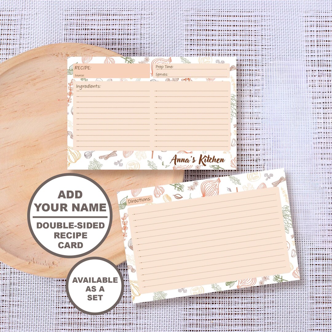 Personalized Recipe Card, Stationery Set, Cozy, Gift For, Custom Recipe ...