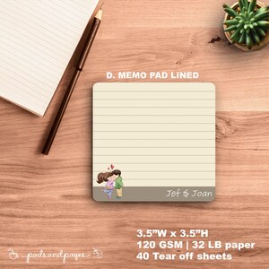 Customized Couple Notepads, Personalized Valentine's Stationery, Cute ...