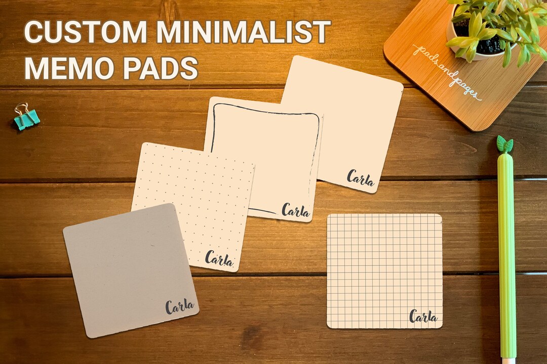 Personalized Minimalist Memo Pads Custom Gifts For Him Her - Etsy