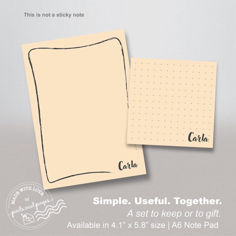 Personalized Note Pad, Custom Minimalist Memo Pad, Custom Made Desk Pad ...