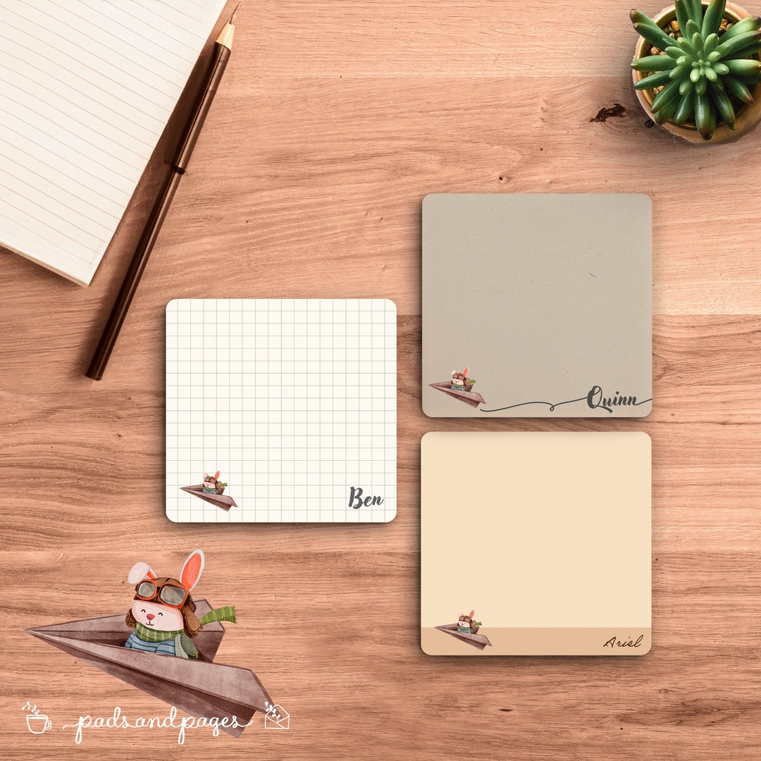 Custom Minimalist Cute Traveller Illustrated Memo Pad -personalized ...